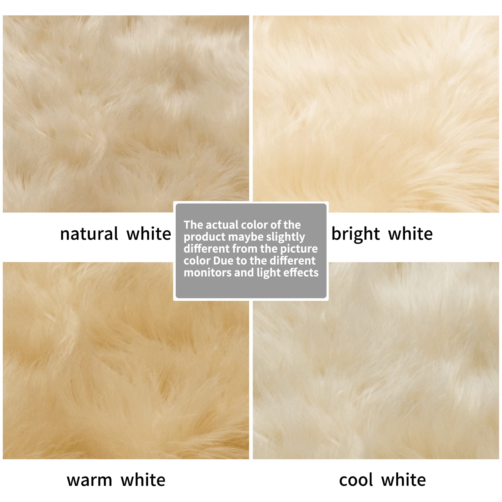 Small Faux Fur Rug 2x4 ft Ultra Soft Sheepskin Rug Chair Sofa Cover Seat Pad, Beige Fluffy Shag Rug for Bedroom Nursery Kids Room, Luxury Shaggy Rug Fuzzy Plush Floor Carpets