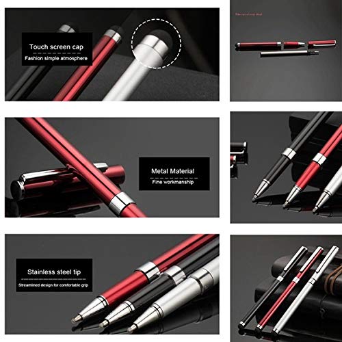 Works PRO Stylus + Pen for Microsoft Surface Duo 2 with Custom High Sensitivity Touch and Black Ink! [3 Pack - Silver Red Black]