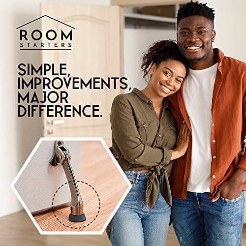 Kick Down Door Stop Ultra Grip Rubber Replacement Tip 10 Pack with Screw by ROOM STARTERS Style 1 (Black, 10 Pack)