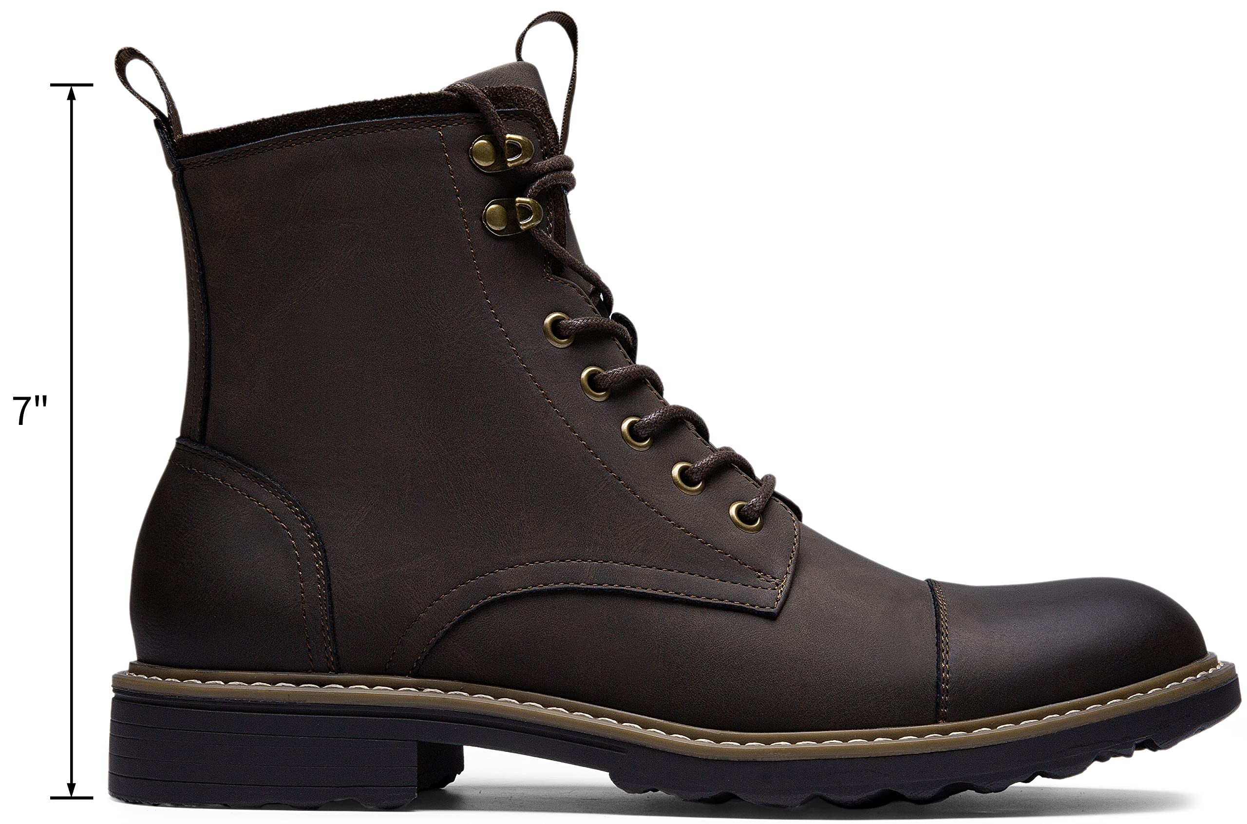 Vostey Mens Boots Motorcycle Casual Boots for Men Zipper Fashion Chukka Boots Mens(BMY8033A Darkbrown 10.5)