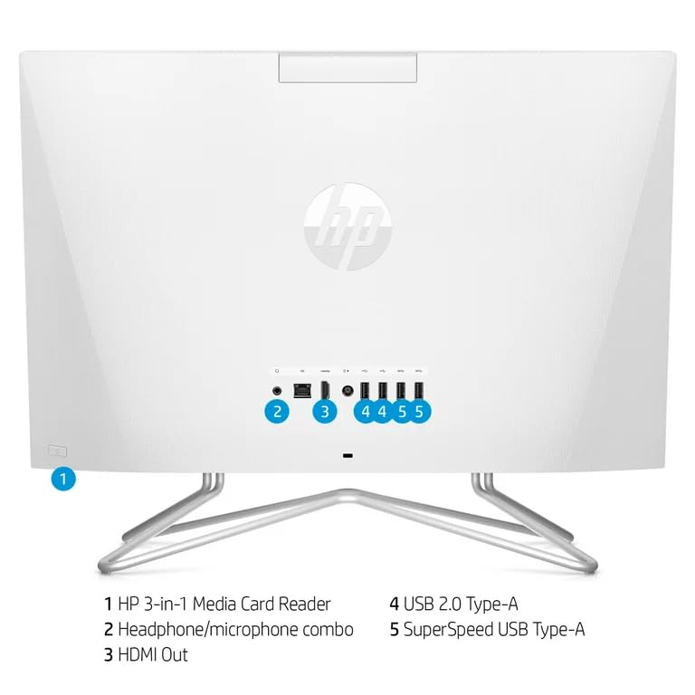 HP 2024 21.5" FHD All-in-One Desktop Intel 4-Core Pentium Silver J5040 Intel UHD Graphics 32GB DDR4 1TB NVMe SSD WiFi AC BT HDMI Webcam RJ45 Wilress KB&Mouse White Windows 10 Pro w/RE Accessories