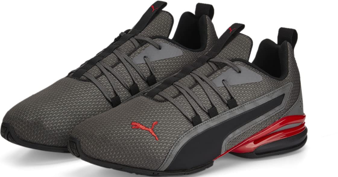PUMA Mens Axelion Nxt Camo Road-running-shoes, Castlerock High Risk Red, 10.5 US