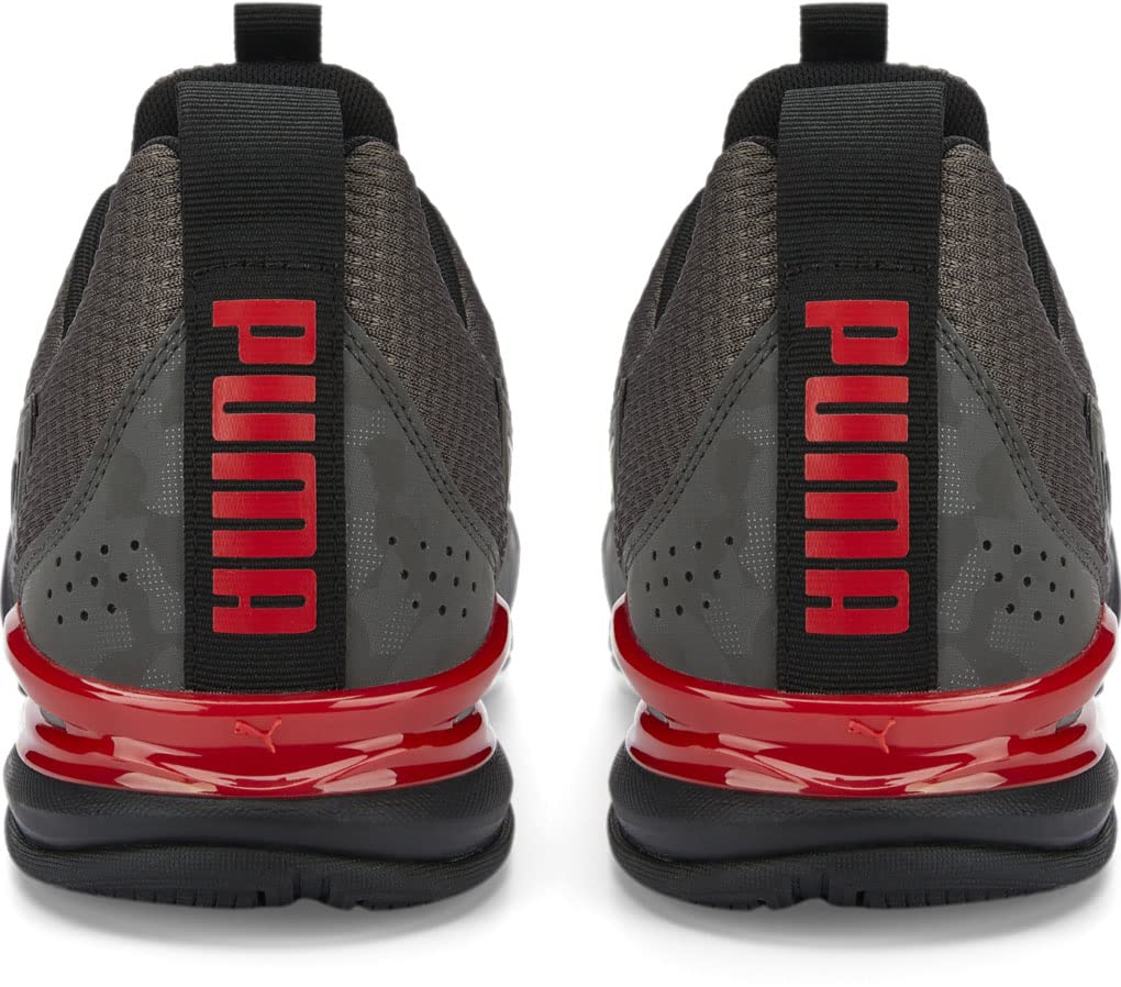 PUMA Mens Axelion Nxt Camo Road-running-shoes, Castlerock High Risk Red, 10.5 US
