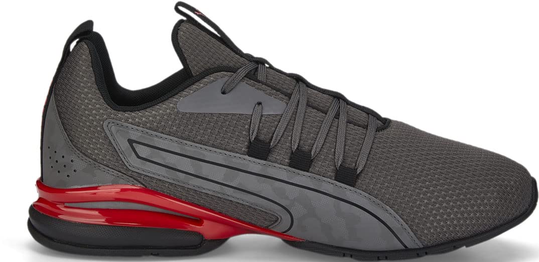 PUMA Mens Axelion Nxt Camo Road-running-shoes, Castlerock High Risk Red, 10.5 US