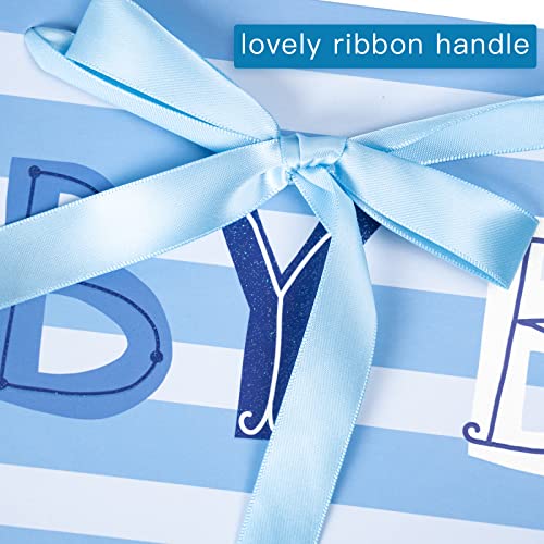 Loveinside Baby Boy Gift Bag with Tissue Paper and Greeting Card for Baby Shower, New Parents, and More - 16.5" x 12.6" x 5.7", 1 Pcs