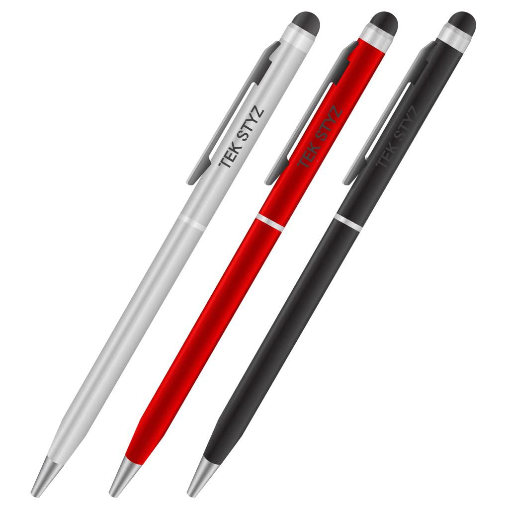 PRO Stylus Pen Works for Microsoft Surface Duo 2 with Ink, High Accuracy, Extra Sensitive, Compact Form for Touch Screens [3 Pack-Black-Red-Silver]