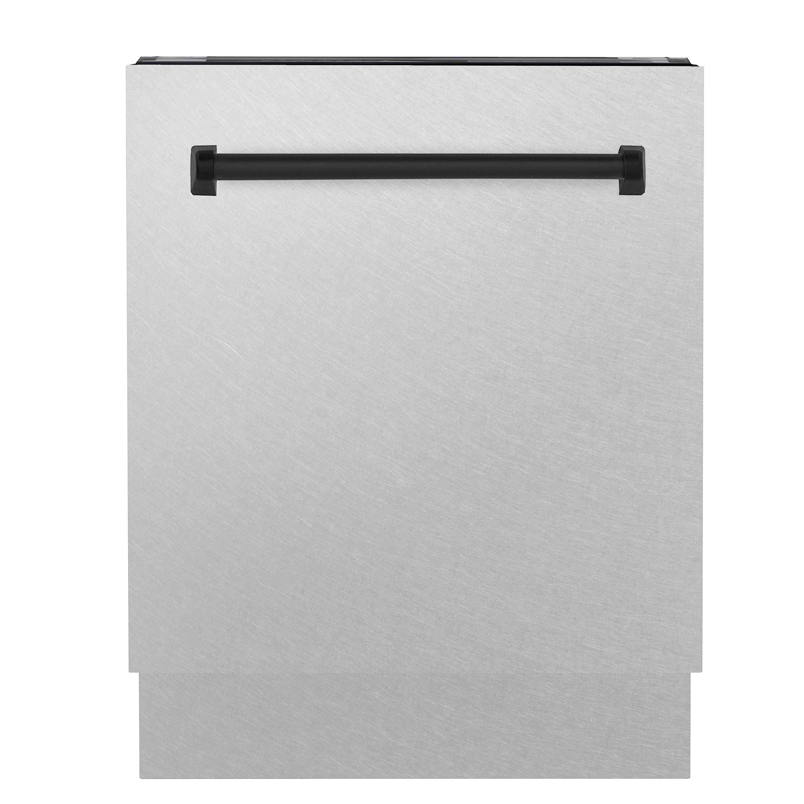 ZLINE Autograph Edition 24" 3rd Rack Top Control Tall Tub Dishwasher in Fingerprint Resistant Stainless Steel with Matte Black Handle, 51dBa (DWVZ-SN-24-MB)