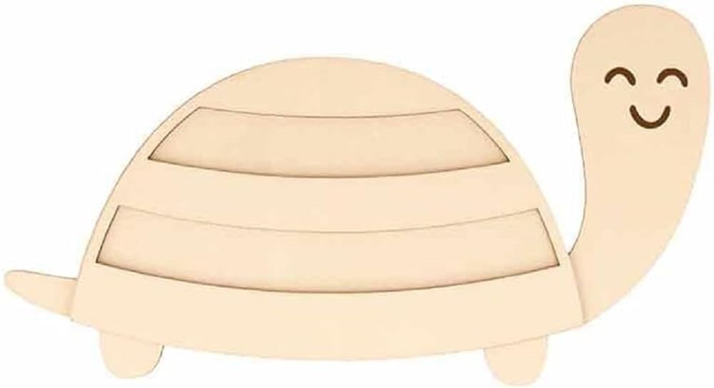 Artemio Wooden Silhouette 22.5 x 12.3 cm - Turtle and Carapace with Lines