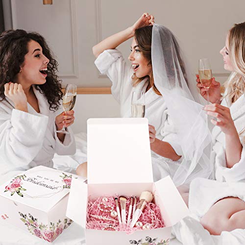 Moretoes 10pcs Bridesmaid Proposal Boxes with Ribbon, 2 Maid of Honor Boxes and 8 Will You Be My Bridesmaid Boxes for Bridesmaid Gifts