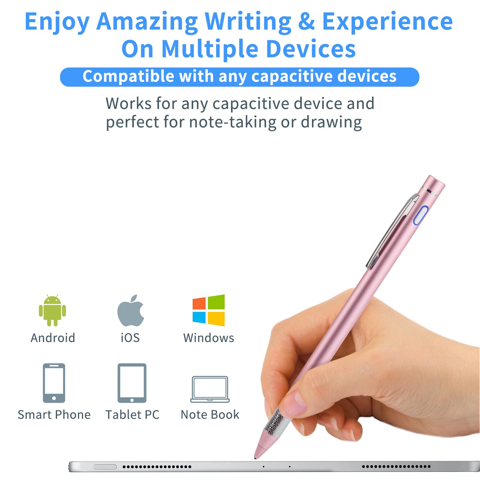 Stylus Pencil for Lenovo Smart Tab M10 Plus 2nd/3rd Gen Pen,Minilabo Touch Screens Digital Stylus Pen with 1.5mm Fine Tip Stylist Pen for Lenovo Smart Tab M10 Plus Drawing and Writing Pencil,Pink