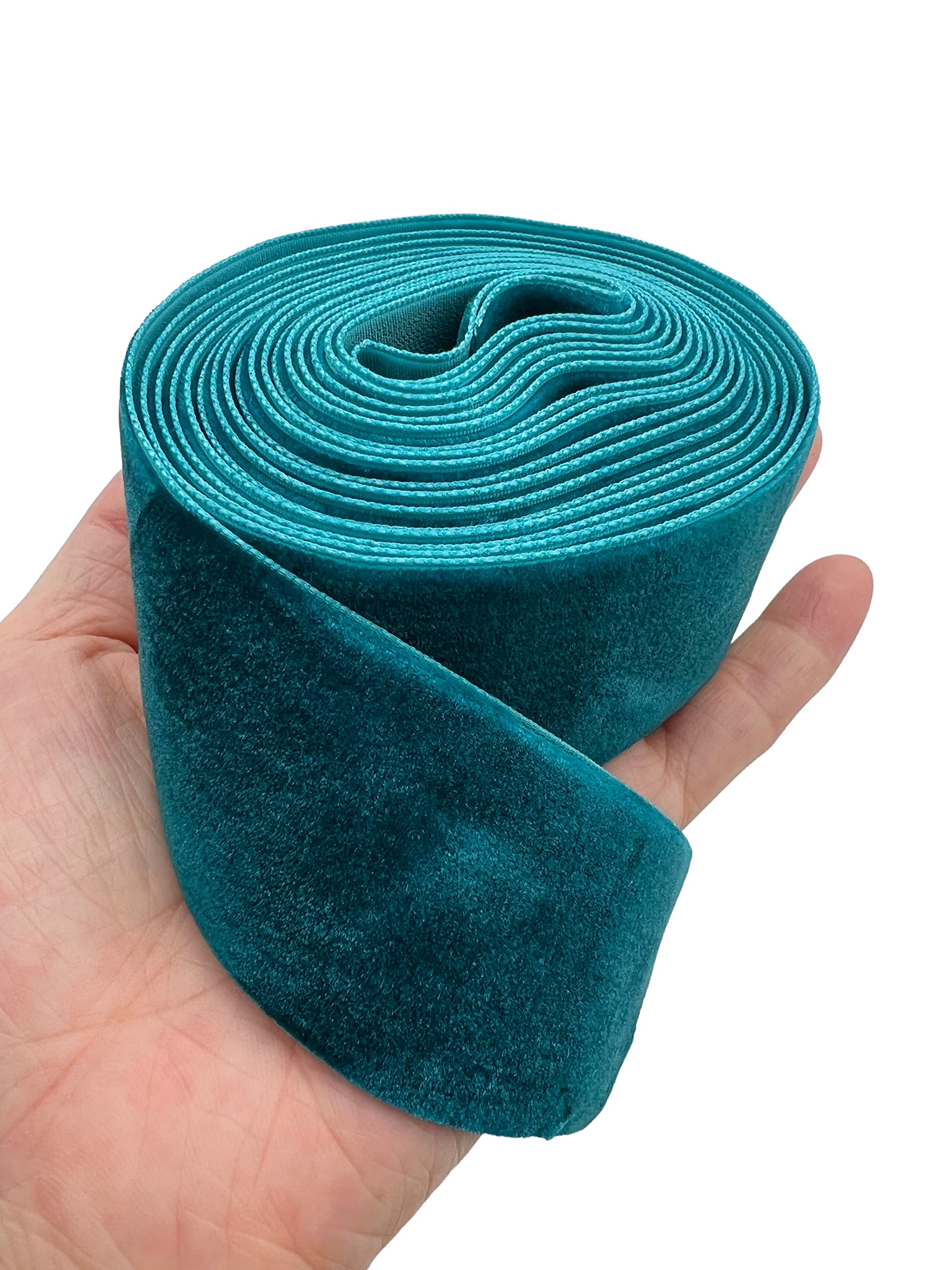 PEPPERLONELY 3 Yards Single Face Velvet Ribbon 38MM (1.5 Inch) - Teal