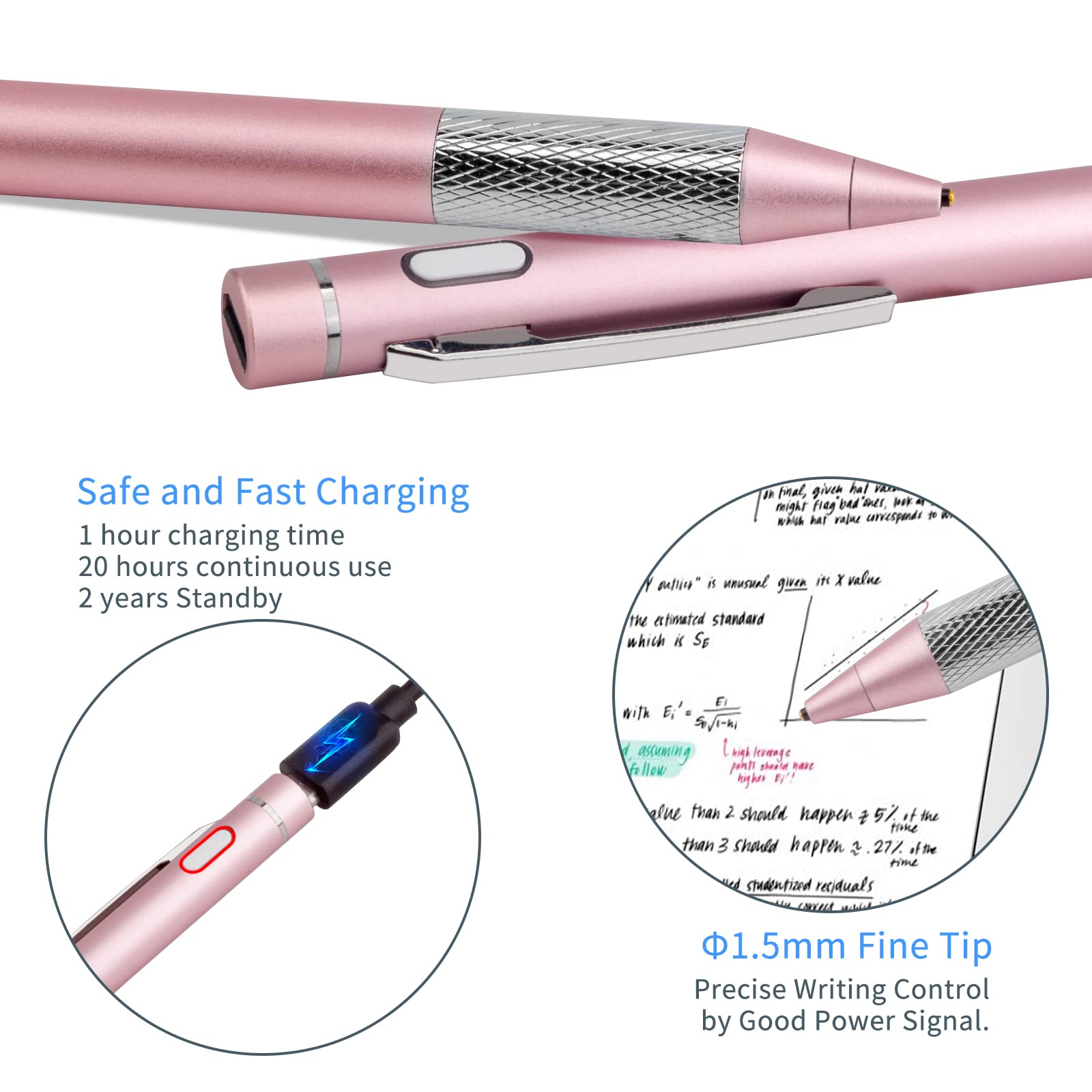 Stylus Pencil for Lenovo Smart Tab M10 Plus 2nd/3rd Gen Pen,Minilabo Touch Screens Digital Stylus Pen with 1.5mm Fine Tip Stylist Pen for Lenovo Smart Tab M10 Plus Drawing and Writing Pencil,Pink