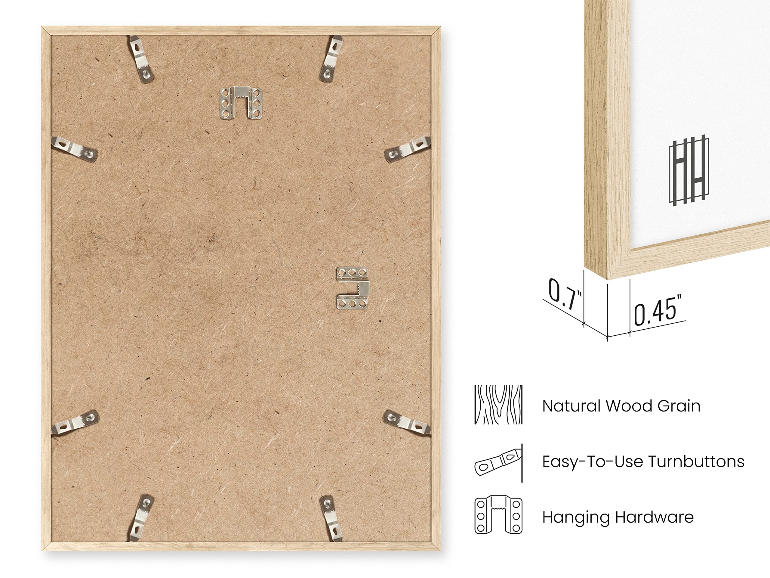 HAUS AND HUES 11x14 Wood Picture Frame - 11x14 Frame Wood Natural Wood Frame 11x14 Picture Frame Wood Picture Frames 11x14 Frame Art Poster Frames 11x14 Document Frames for 11x14, Beige Framed