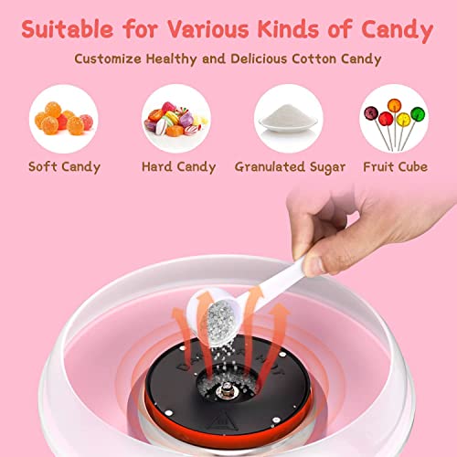 Cotton Candy Machine for Kids, Professional Cotton Candy Maker Machine BPA Free with 10 Cones and Sugar Scoop for Birthday Parties, Children's Day