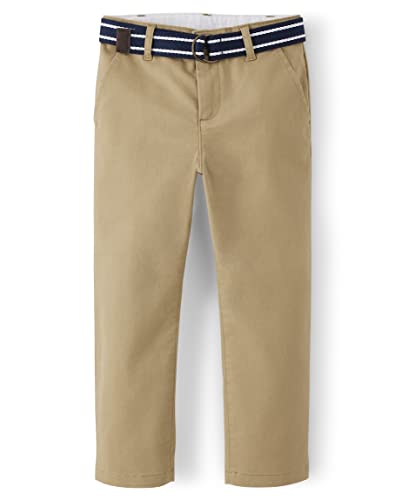 Gymboree Boys and Toddler Belted Twill Chino Pants, Sesame, 2T