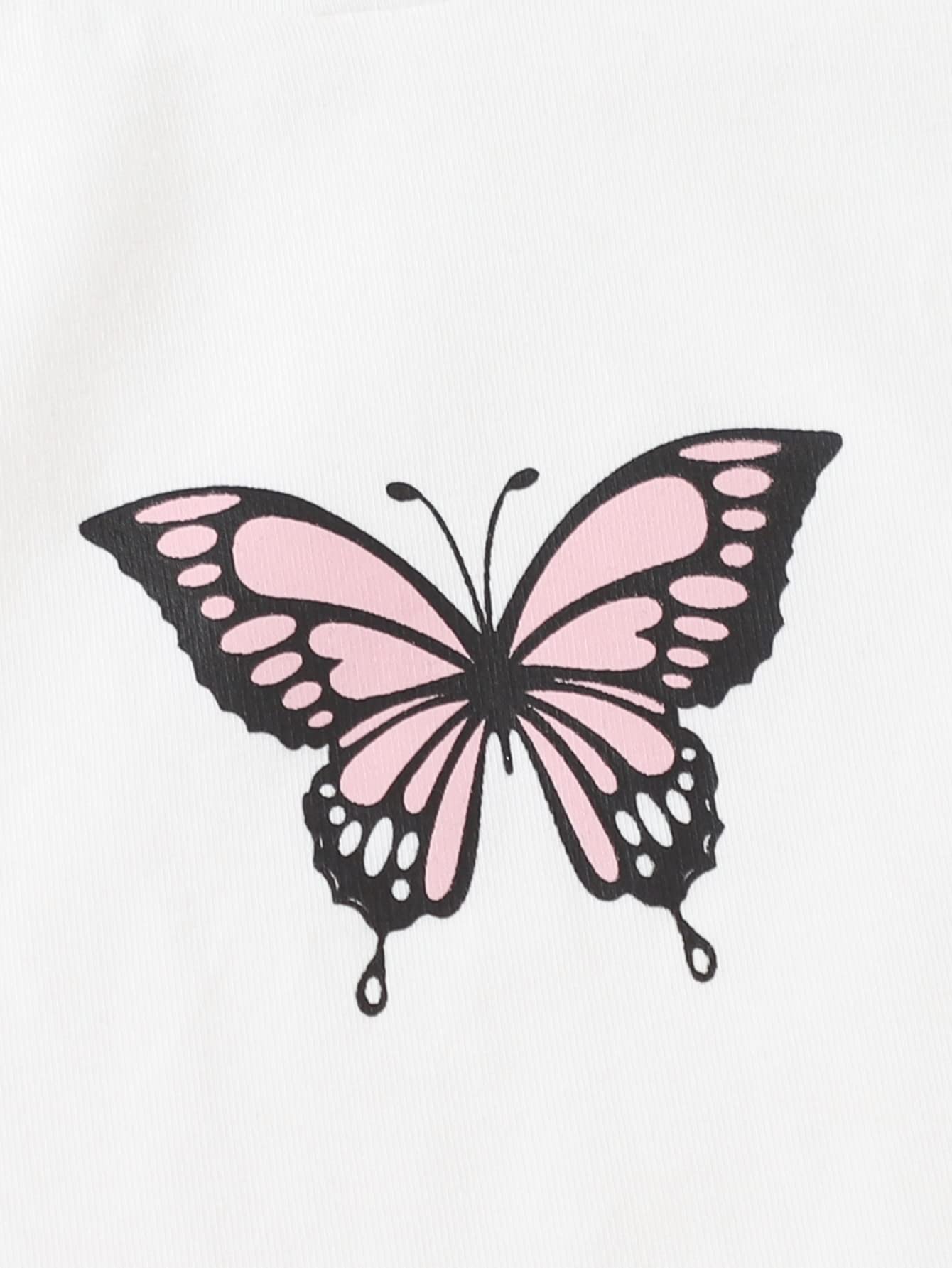 SOLY HUX Girl's Butterfly Print Short Sleeve Tee Top and Pleated Skirt Set 2 Piece Outfits White Pink 11-12Y