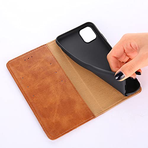 Fansipro Wallet Folio Case for Oppo Reno 2, Premium PU Leather Slim Fit Cover for Reno 2, 3 Card Slots, Align Cutouts, Brown
