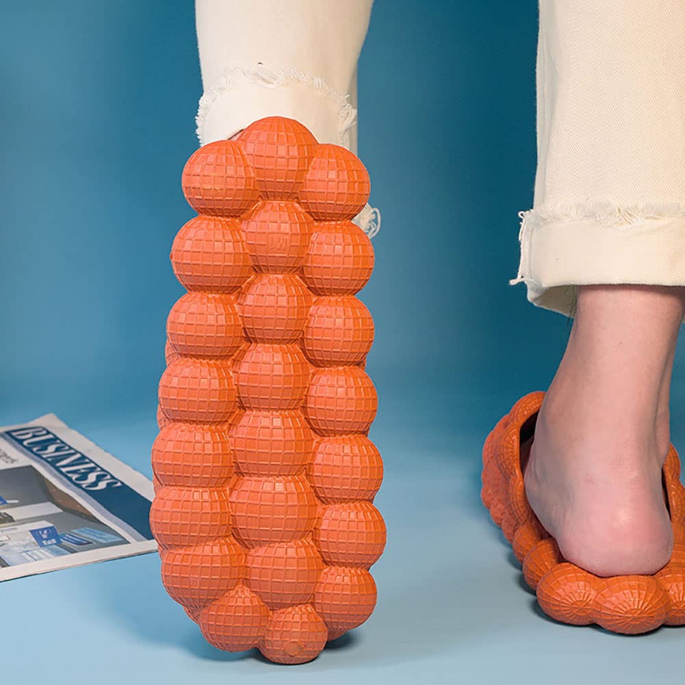 Tkieio Lychee Slippers Unisex Lychee Sandals Stress Relief Massage Sandals Bathroom Beach Slippers Soft EVA Slides (Women6-7.5/Men4.5-5.5, Orange, numeric_6)