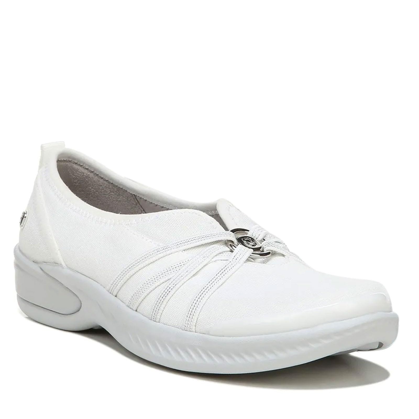 BZees Womens Niche Ballet Flat Bright White 9.5 M