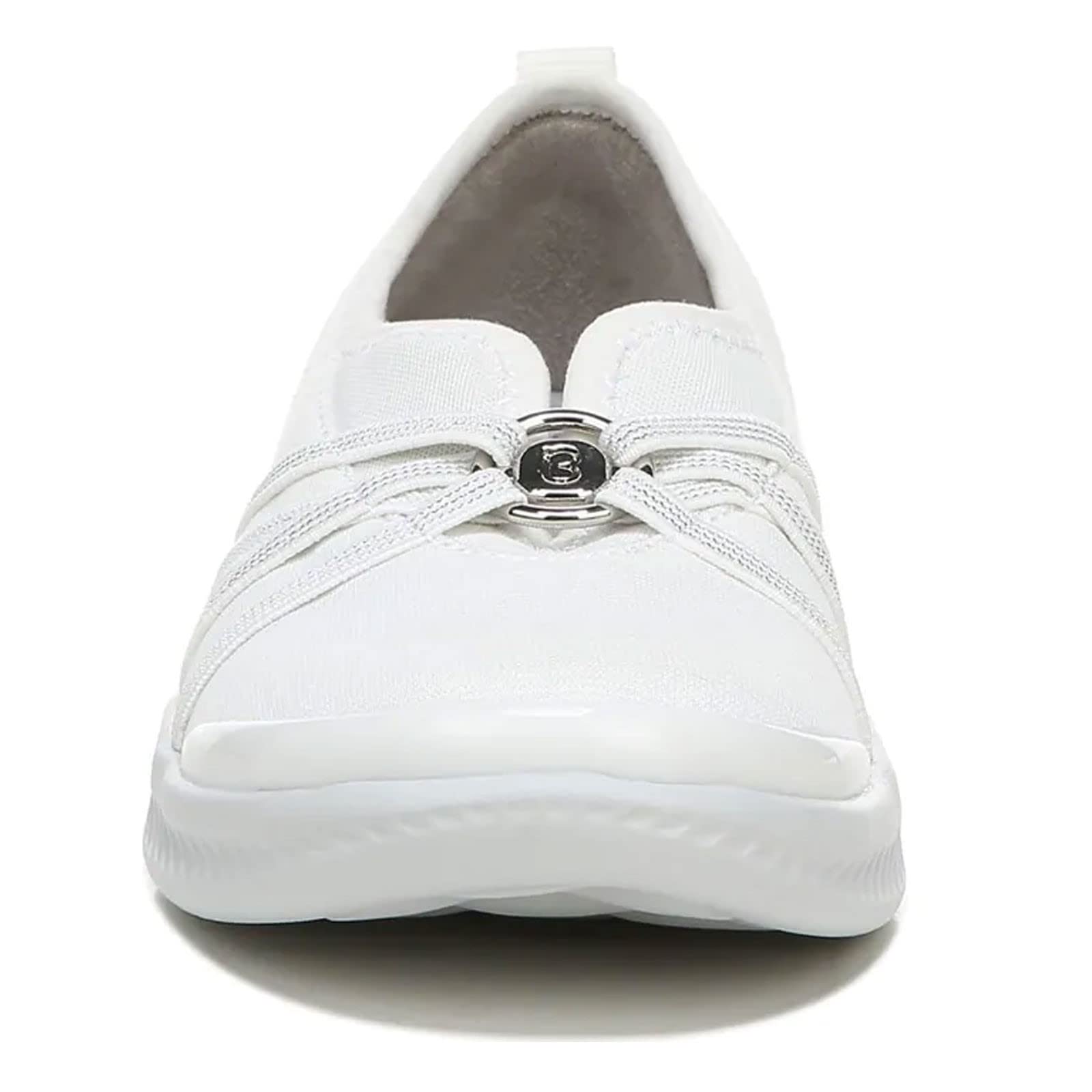 BZees Womens Niche Ballet Flat Bright White 7.5 M