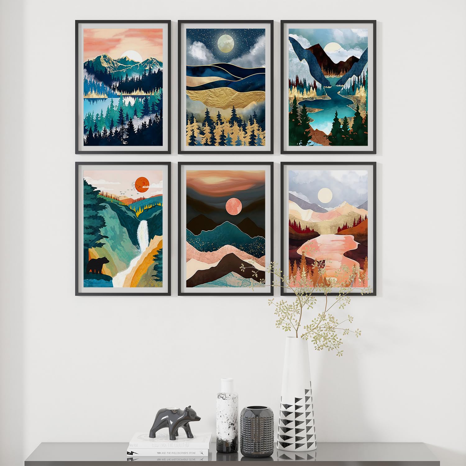 12 Pack 5D DIY Diamond Painting Kits Sets for Child/Adults Gifts Diamond Art Kits Round Full Drill Gem Art Crafts for Rhinestone Embroidery Home/Wall Decorations 12X16 Inches