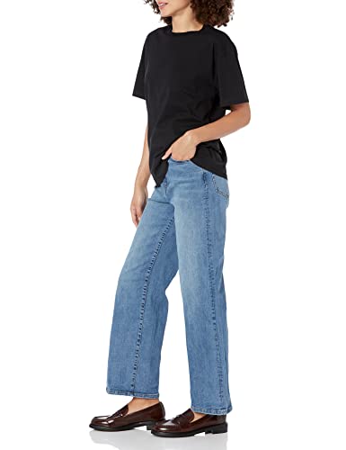 The Drop Women's Lydia Loose Short Sleeve Drop Shoulder Jersey T-Shirt, Black, XL