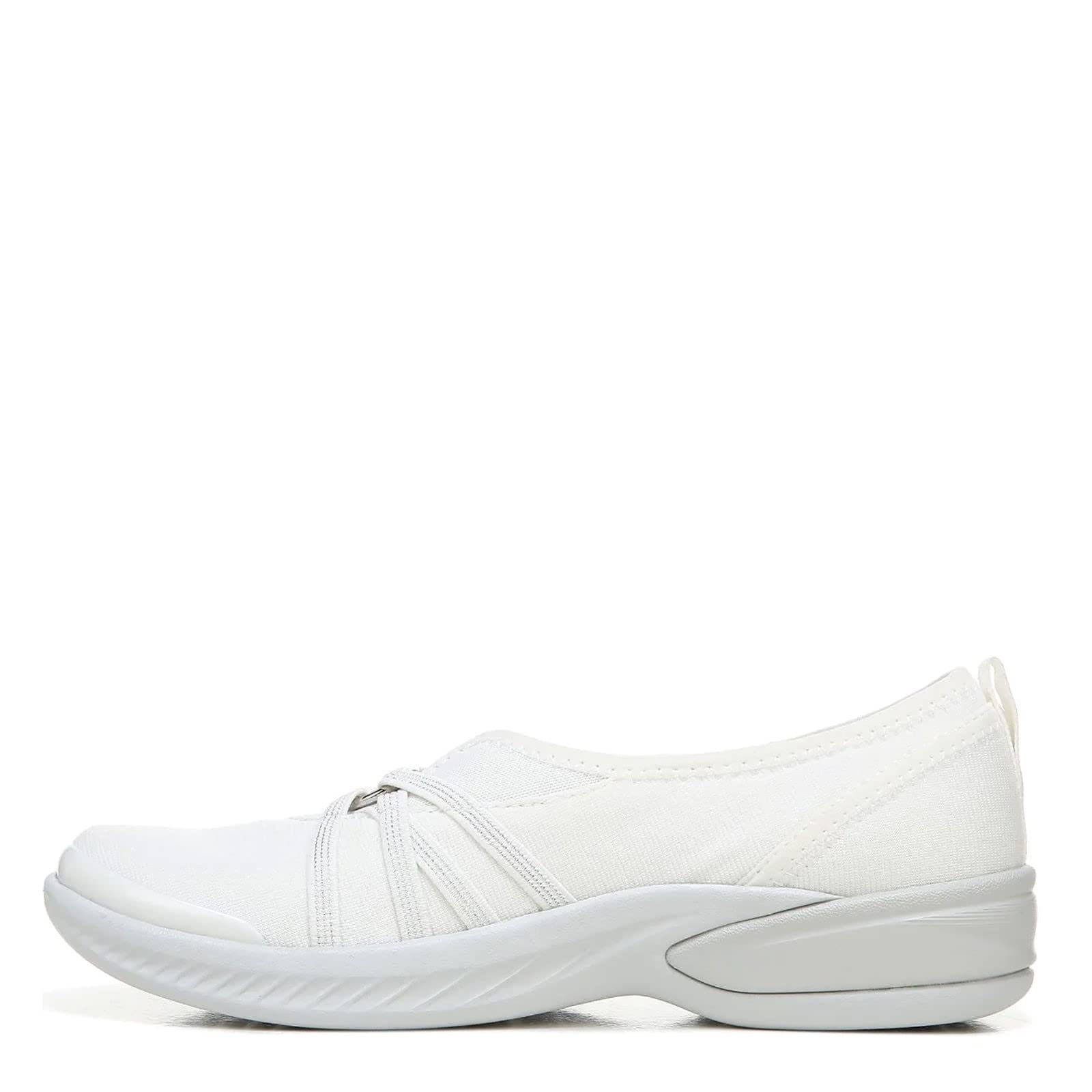 BZees Womens Niche Ballet Flat Bright White 7.5 M