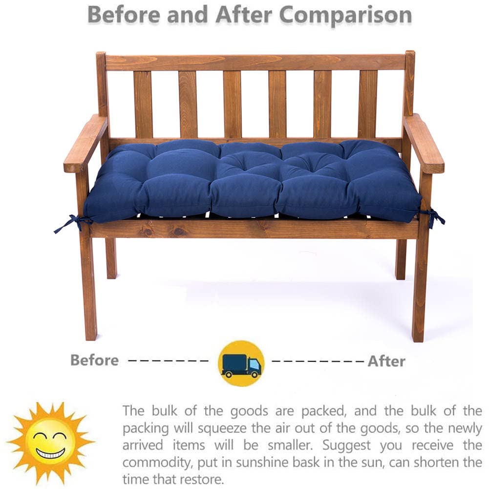 Waterproof Lounger Seat Cushions Outdoor Loveseat Bench Seat Pads Tufted Bench Cushion (47.2 X 19.7 Inch, Green)