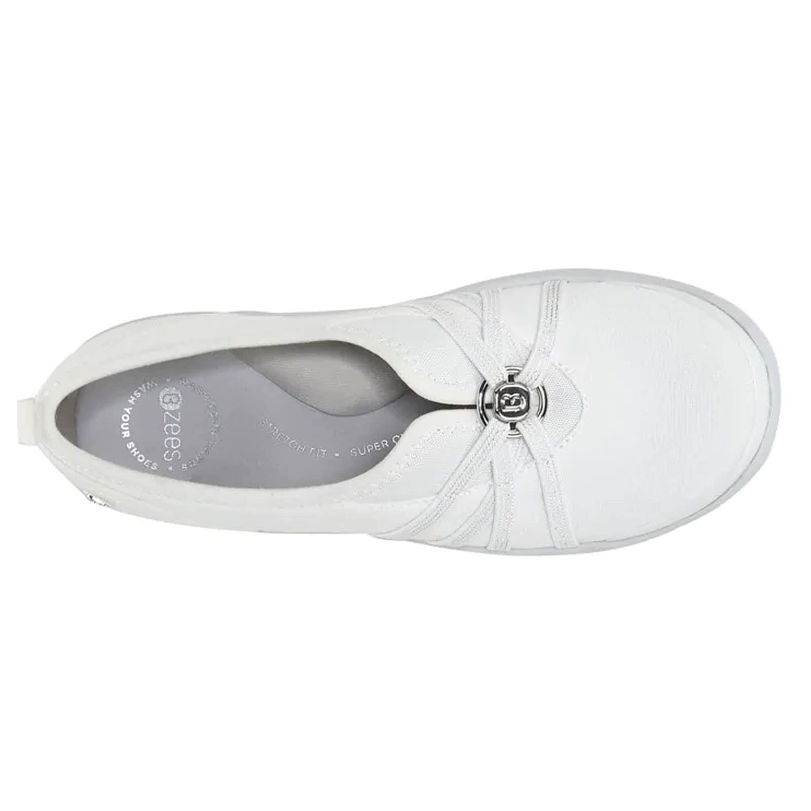 BZees Womens Niche Ballet Flat Bright White 7.5 M