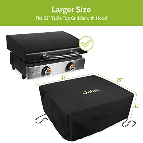 Joiish 22 inch Griddle Cover for Blackstone Griddle with Hood, 600 D Waterproof Tabletop Grill Cover with Oil-Proof Coating, Outdoor BBQ Machine Protector