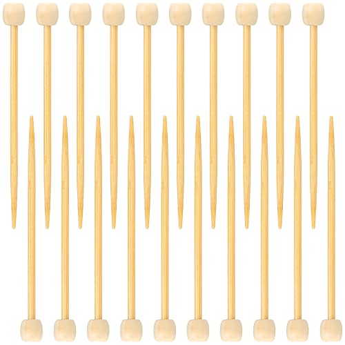 20 Pieces Bamboo Marking Pins Smooth Single Pointed Knitting Needles 2.75 Inch Long Marking Pins Knitting Accessories Crochet Supplies for Beginners DIY Craft Making, Mini Size
