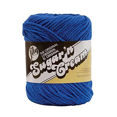 Lily Sugar'N Cream Dazzle Blue Yarn - 6 Pack of 71g/2.5oz - Cotton - 4 Medium (Worsted) - 120 Yards - Knitting/Crochet