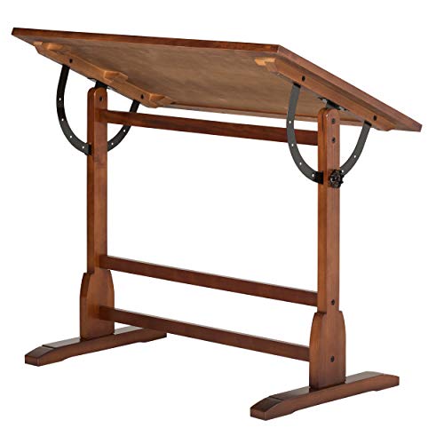 Vintage Rustic Oak Drafting Table, Top Adjustable Drafting Table Craft Table Drawing Desk Hobby Table Writing Desk Studio Desk, 42''W x 30''D