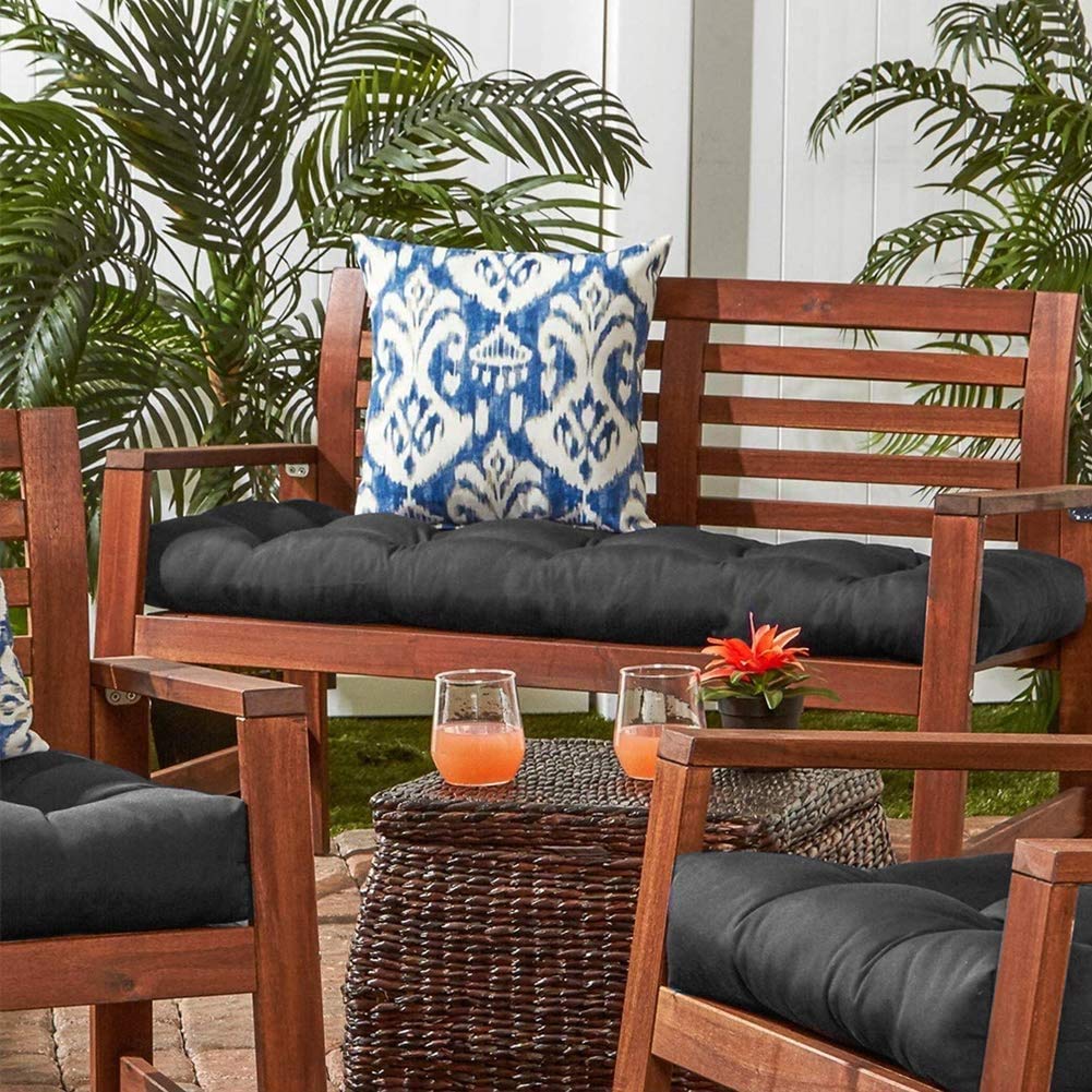 Waterproof Lounger Seat Cushions Outdoor Loveseat Bench Seat Pads Tufted Bench Cushion (47.2 X 19.7 Inch, Green)