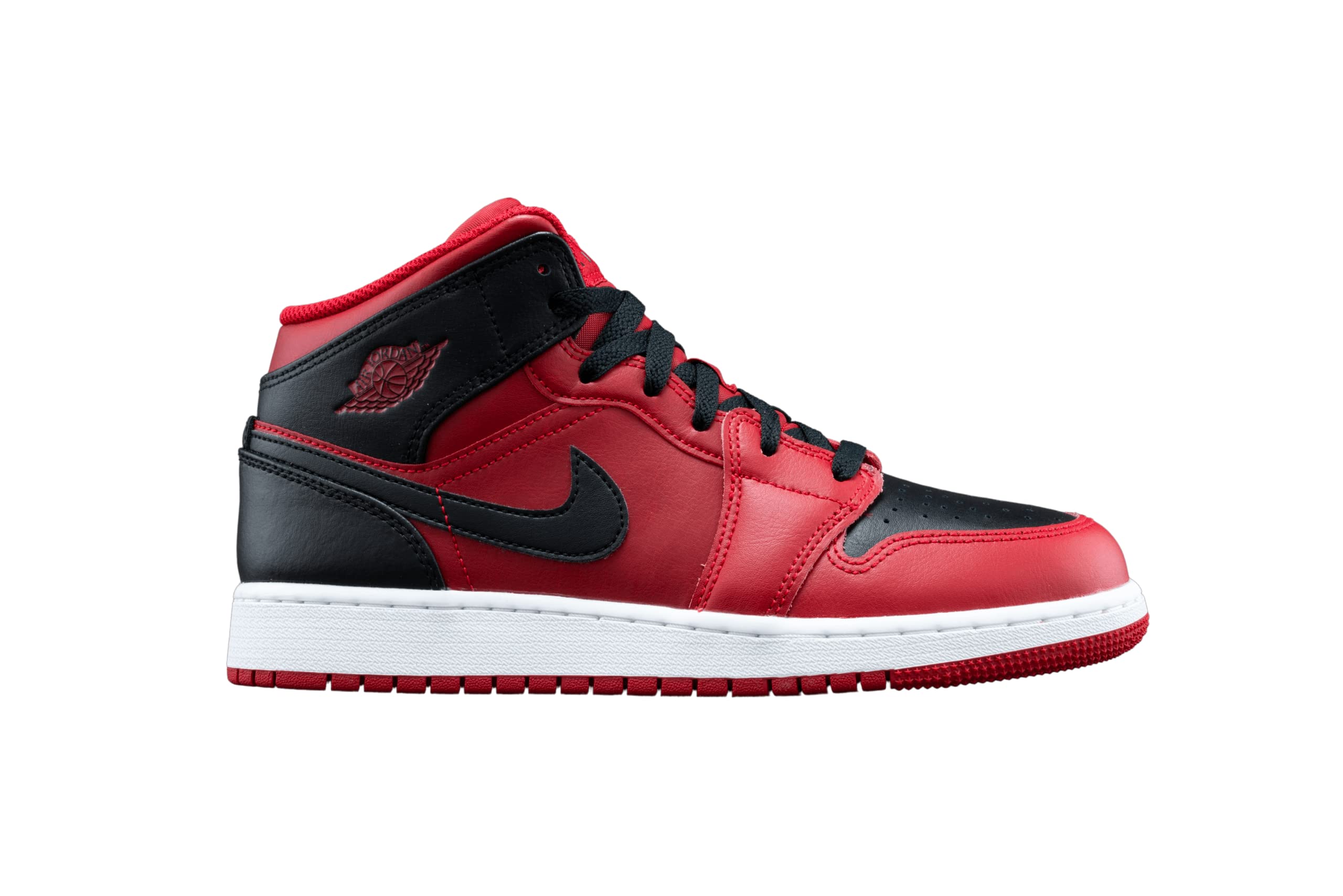 Jordan Boy's Air 1 Mid (Big Kid) Gym Red/Black/White 7 Big Kid M