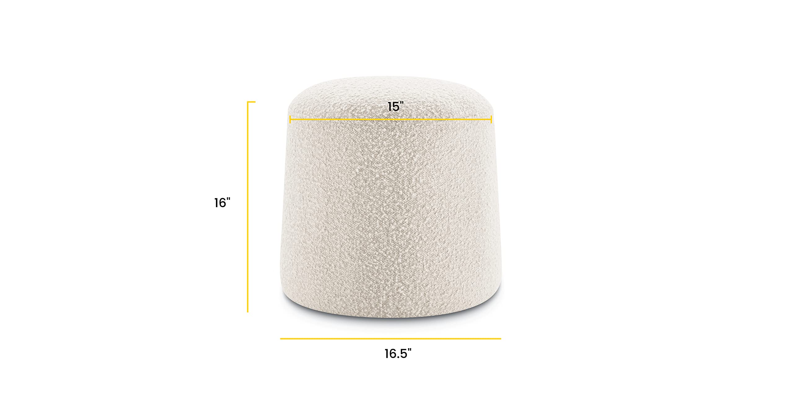 POLY & BARK Basel Ottoman, Crema White Boucle