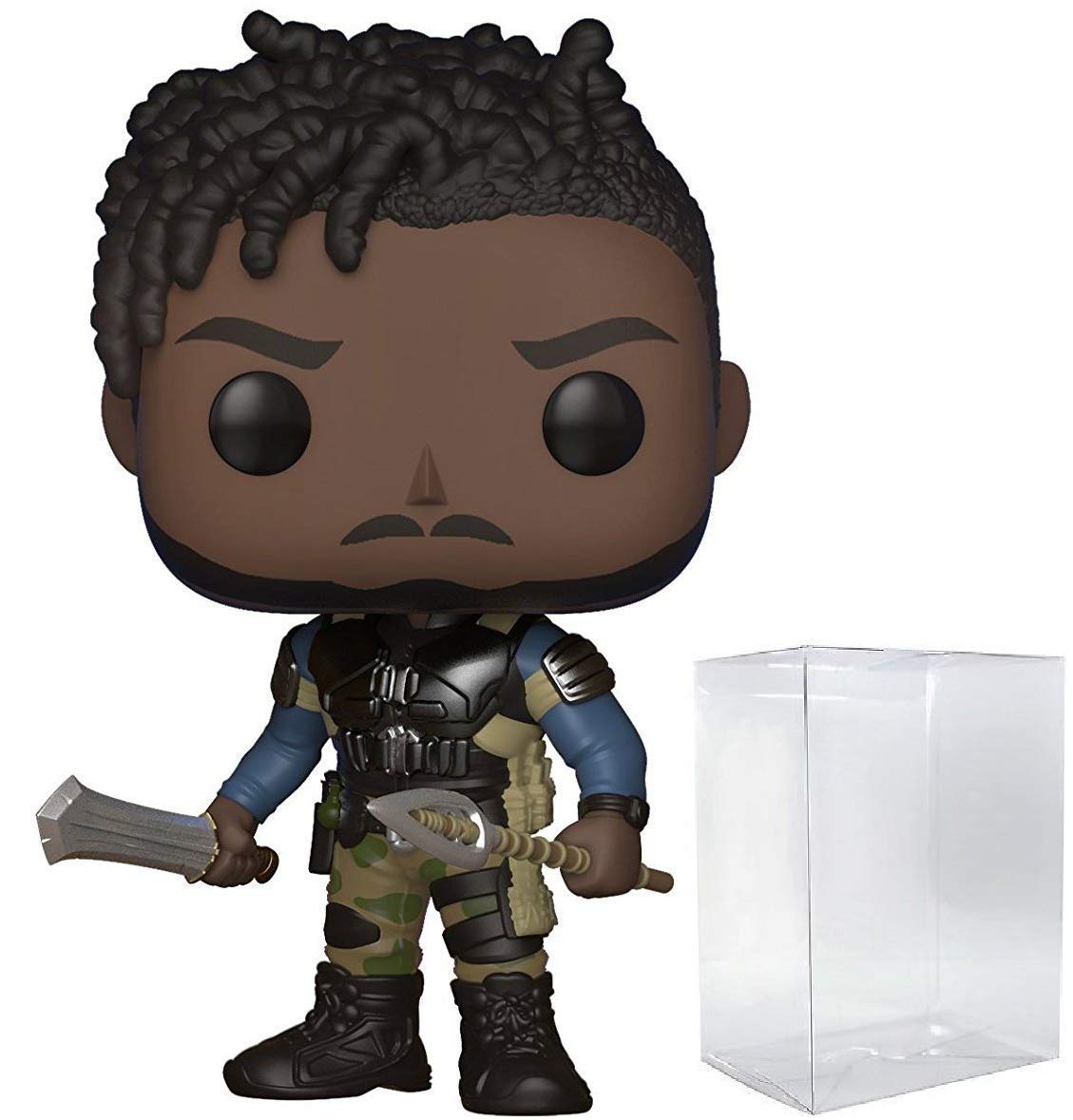 POP Marvel: Black Panther Unmasked Erik Killmonger Funko Pop Vinyl Figure Bundled Multicolored 3.75 inches