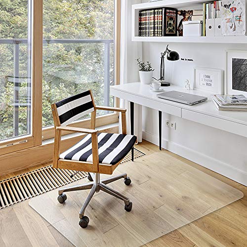 Azadx Office Chair Mat for Hard Floors 48 X 48, Clear PVC Hardwood Floor Mat, Durable Plastic Floor Protector for Home and Office use (48" X 48" Rectangle)