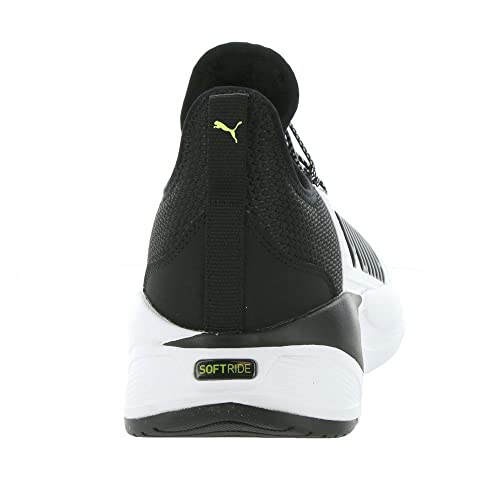 PUMA Men's SOFTRIDE PREMIER SLIP-ON Sneaker, Puma White-Puma Black-Yellow Alert, 9