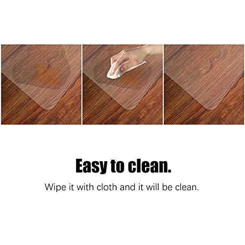 Azadx Office Chair Mat for Hard Floors 48 X 48, Clear PVC Hardwood Floor Mat, Durable Plastic Floor Protector for Home and Office use (48" X 48" Rectangle)