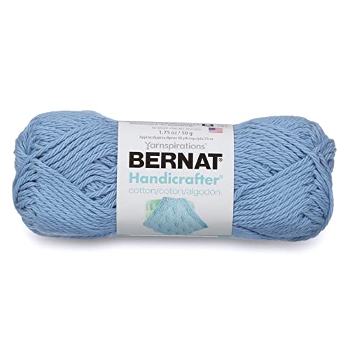 Bernat Handicrafter Cotton French Blue Yarn - 6 Pack of 50g/1.75oz - Cotton - 4 Medium (Worsted) - 80 Yards - Knitting/Crochet