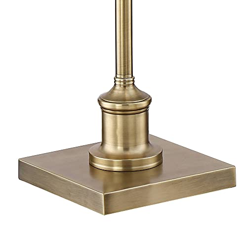 Regency Hill Jenson Modern Metal Adjustable Pharmacy Floor Lamp Swing Arm 54" Tall Aged Brass Metal Shade Standing Pole Light for Living Room Reading House Bedroom Home Office