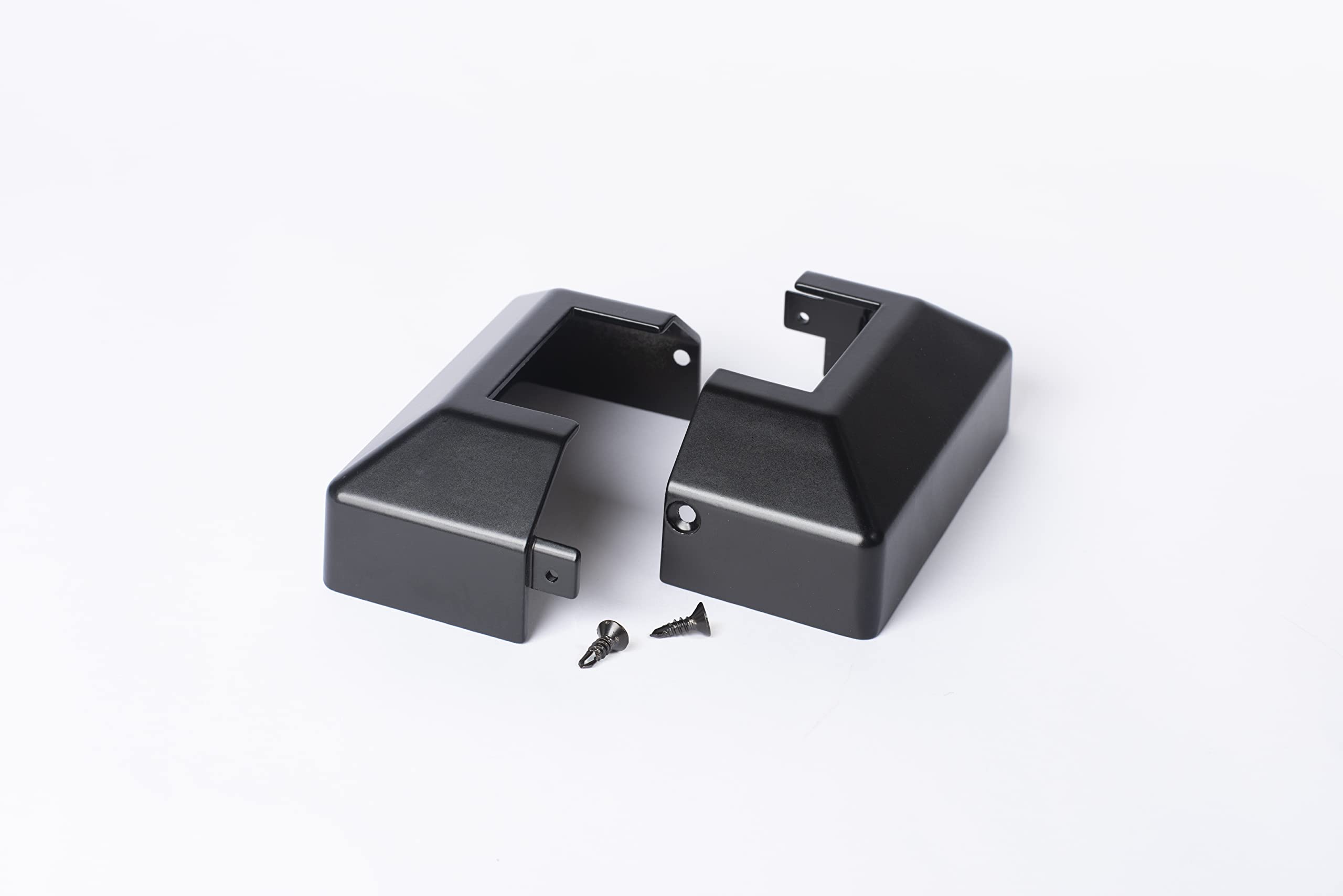 Post Cover Plate for 2" Floor Flange, 2-Piece, Flange Base Shoe for Railings, Post Skirt Cover, Black