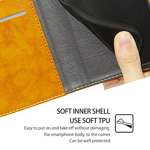 Fansipro Wallet Folio Case for Oppo Reno 2, Premium PU Leather Slim Fit Cover for Reno 2, 3 Card Slots, Good Design, Golden