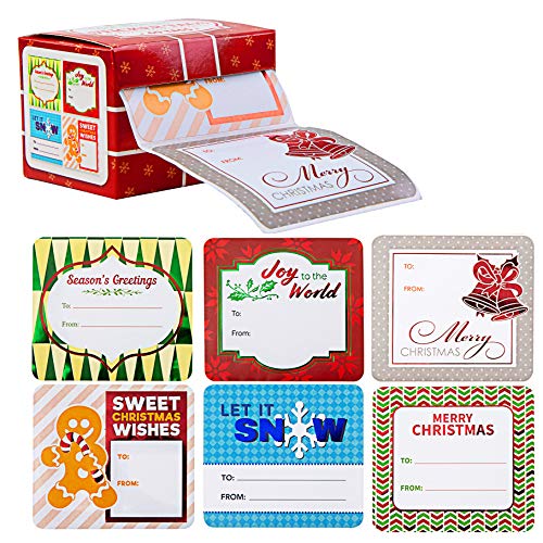 JOYIN 60 Pieces Jumbo Christmas Stickers Gift Tag Self Adhesive Labels for Christmas Holiday Present Labels Wrapping Paper Gift Box