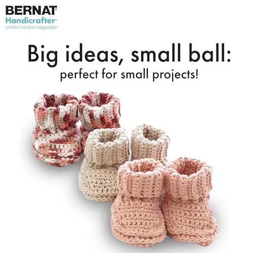 Bernat Handicrafter Cotton French Blue Yarn - 6 Pack of 50g/1.75oz - Cotton - 4 Medium (Worsted) - 80 Yards - Knitting/Crochet
