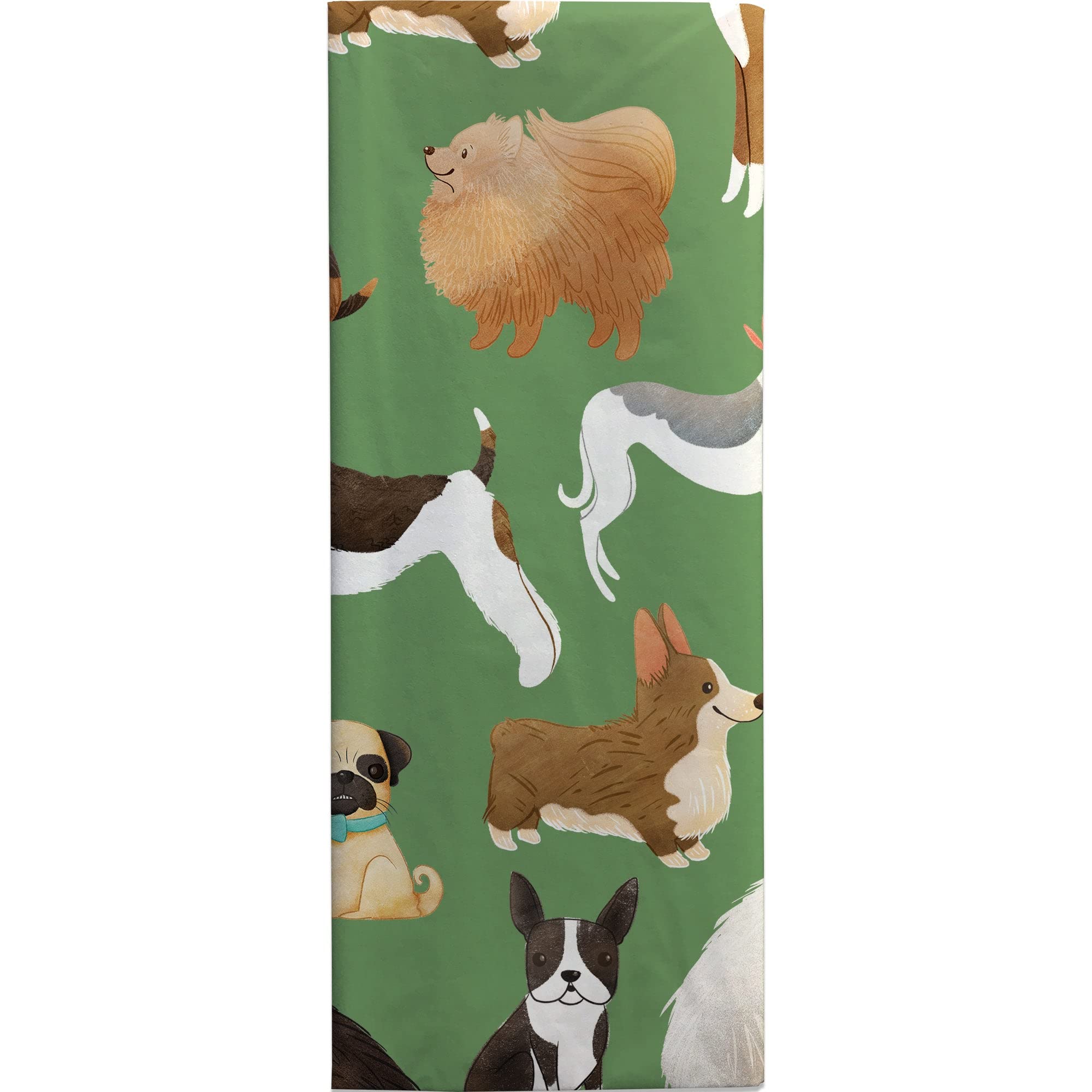 Jillson & Roberts 20" x 30" Printed Gift Tissue for Birthdays, Wine Bags, Weddings, Best in The Show Green, 24 Folded Sheets