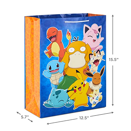 Hallmark Pokémon Gift Bag Bundle (9" Medium PokéBall and 15" Extra Large Pikachu) for Kids, Birthdays, Christmas, Valentine's Day, Halloween
