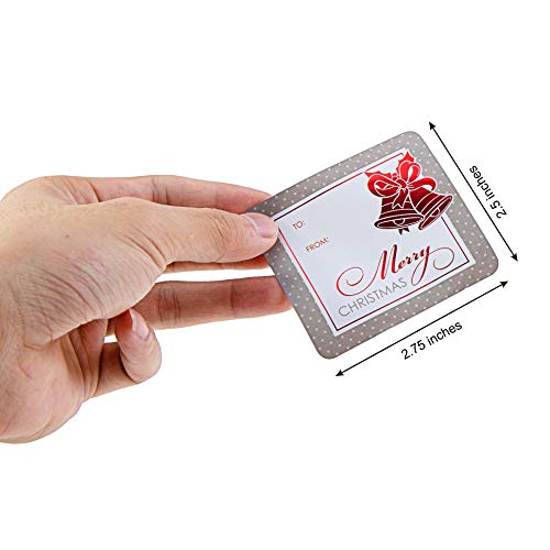 JOYIN 60 Pieces Jumbo Christmas Stickers Gift Tag Self Adhesive Labels for Christmas Holiday Present Labels Wrapping Paper Gift Box