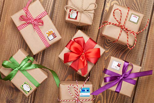 JOYIN 60 Pieces Jumbo Christmas Stickers Gift Tag Self Adhesive Labels for Christmas Holiday Present Labels Wrapping Paper Gift Box
